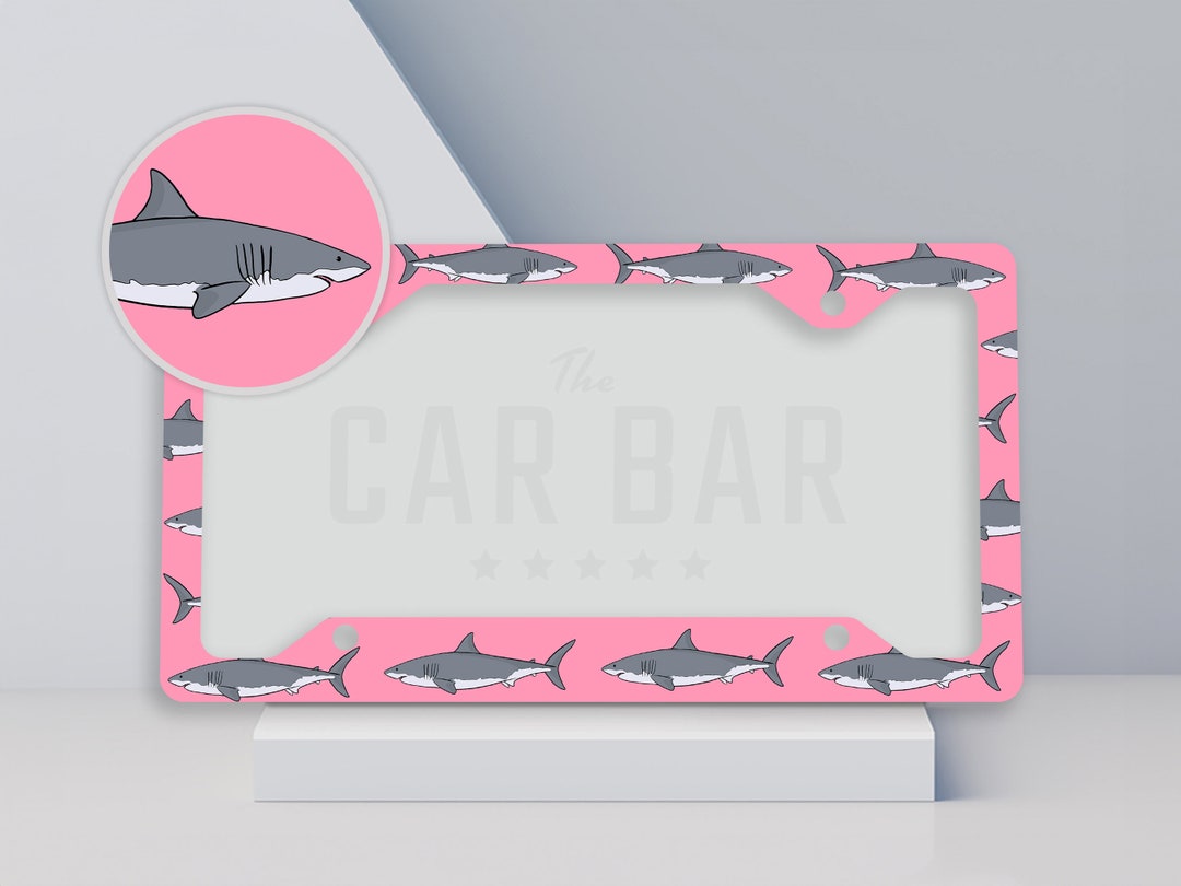 Shark License Plate Frame, Cute Shark Lover Gift, Great White Shark Car ...