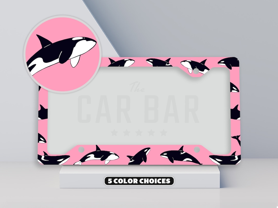 Orca License Plate Frame, Cute Whale Lover Gift, Killer Whale License ...