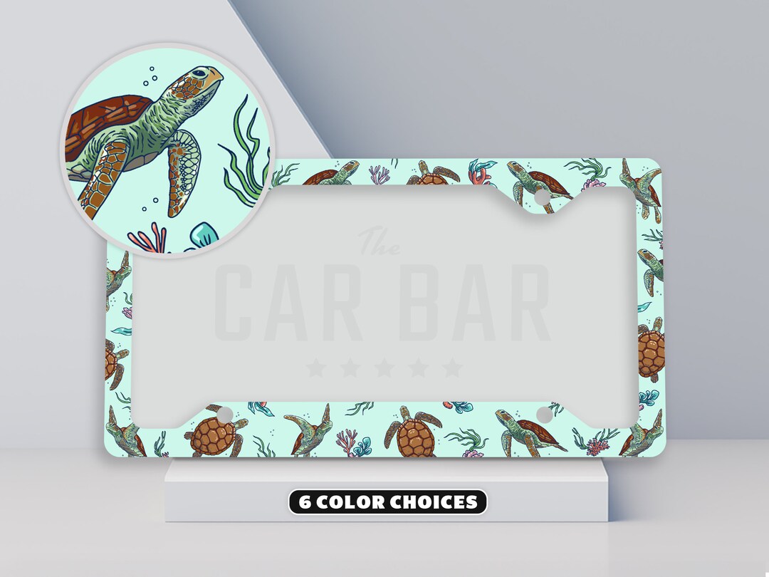Sea Turtle License Plate Frame, Cute Turtle Gifts, Ocean License Plate ...