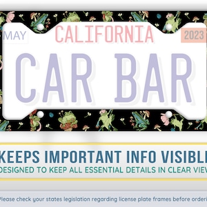 Frog License Plate Frame, Cute Cottagecore Frogs License Plate Cover ...
