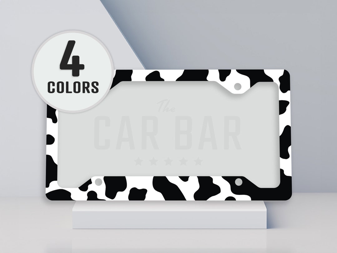 Cow Print License Plate Frame, Black & White Car Decor, Cute Cowgirl ...