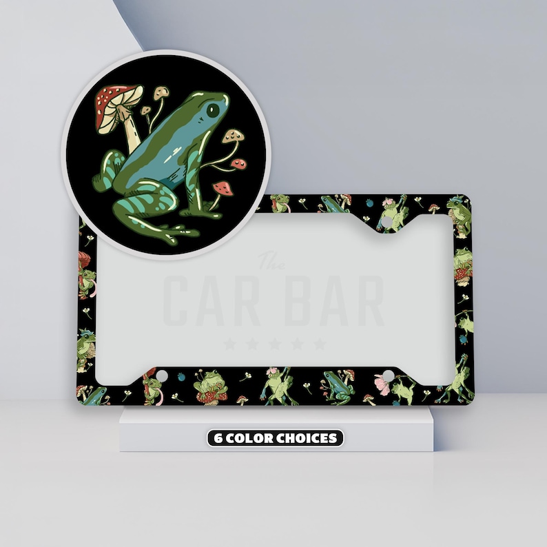 Frog License Plate Frame, Cute Cottagecore Frogs License Plate Cover ...