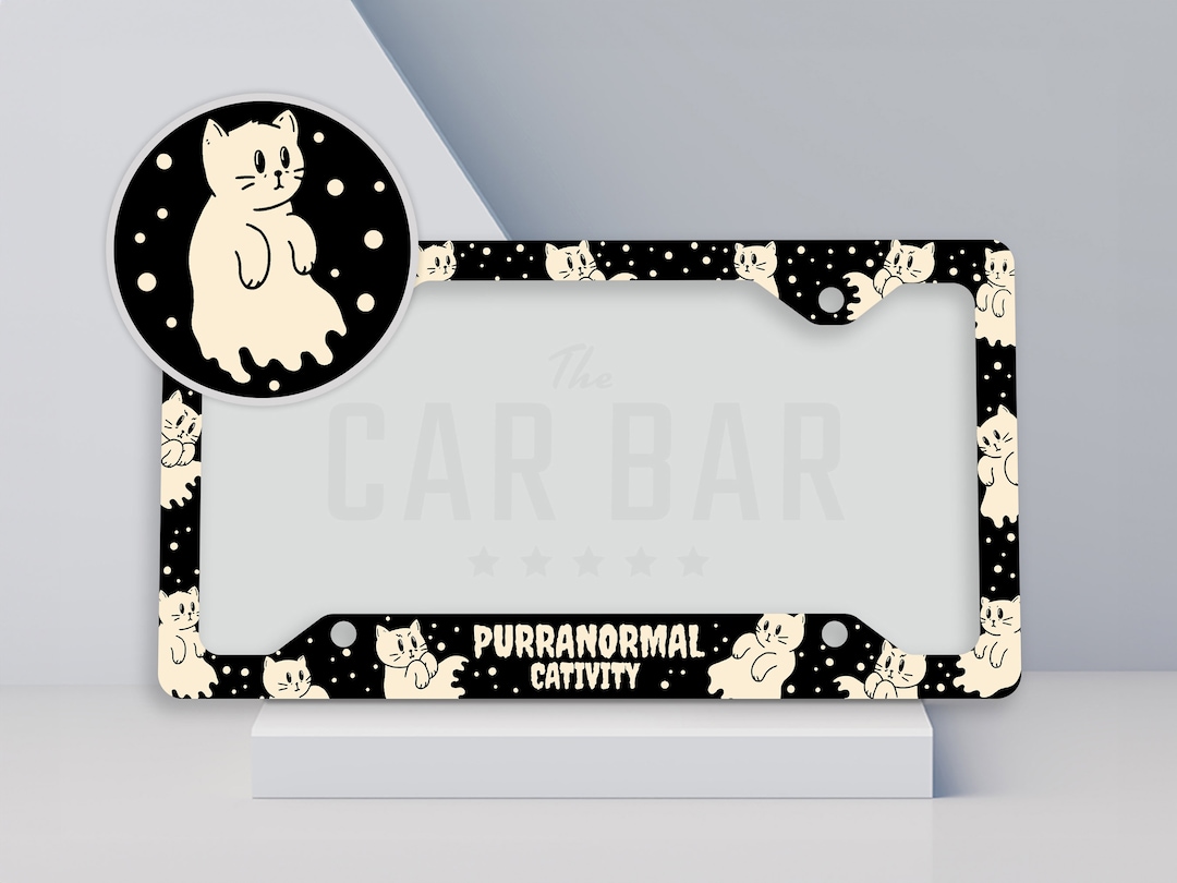 Funny Cat License Plate Frame, Cute Halloween Car Accessories for Women ...