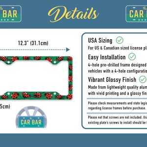 Ladybug License Plate Frame, Cute Car Accessories for Women, Insects ...