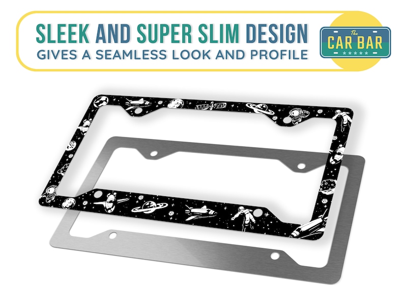 Outer Space License Plate Frame, Astronaut & Planets License Plate ...