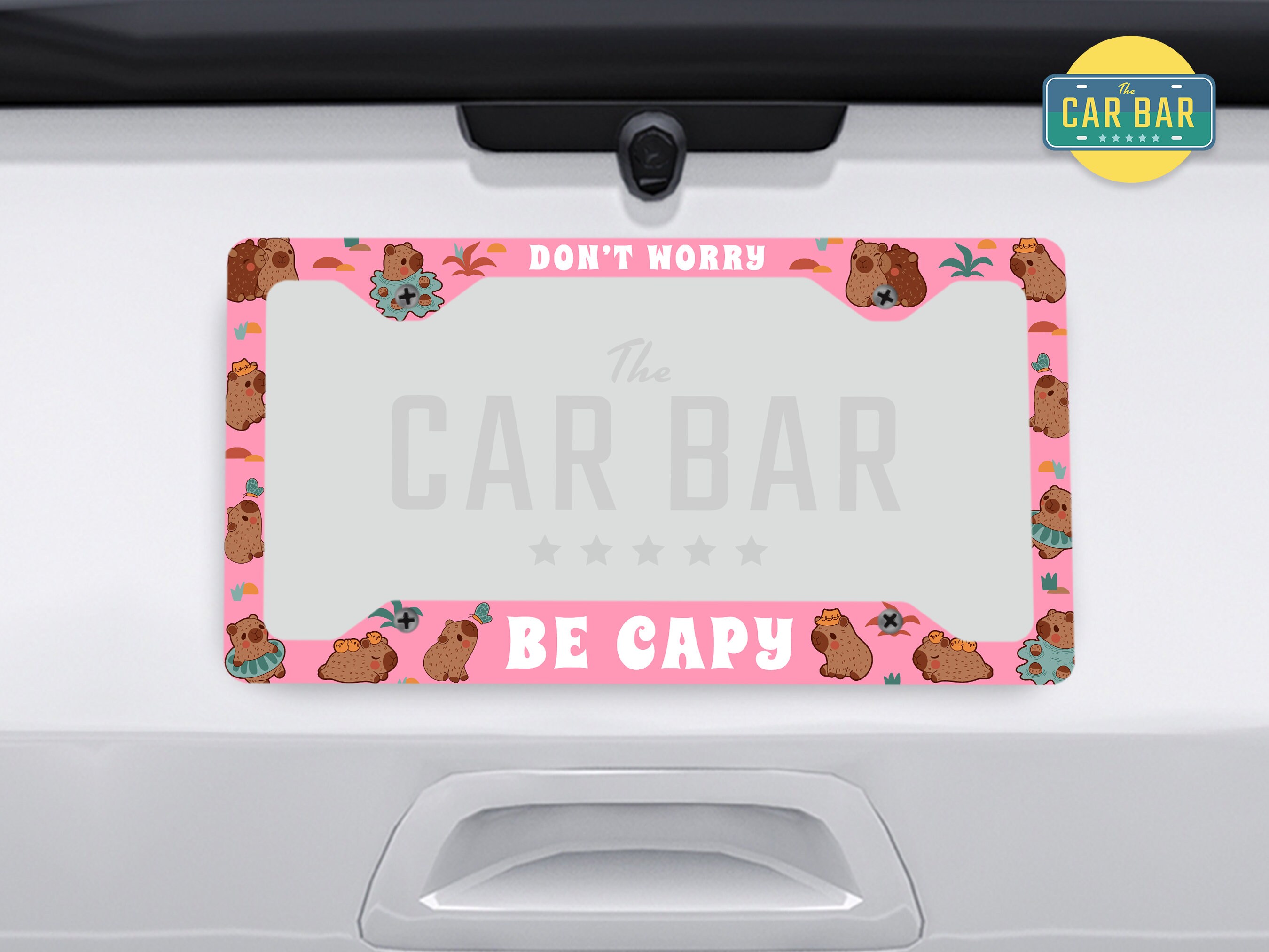 Capybara License Plate Frame, Cute Pink Car Accessories for Women ...
