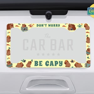 Capybara License Plate Frame, Kawaii Car Decor, Capybara Birthday Gift ...