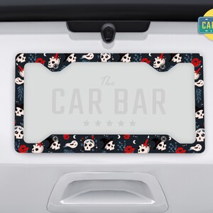 Skeleton License Plate Frame, Halloween License Plate Cover, Spooky Car ...