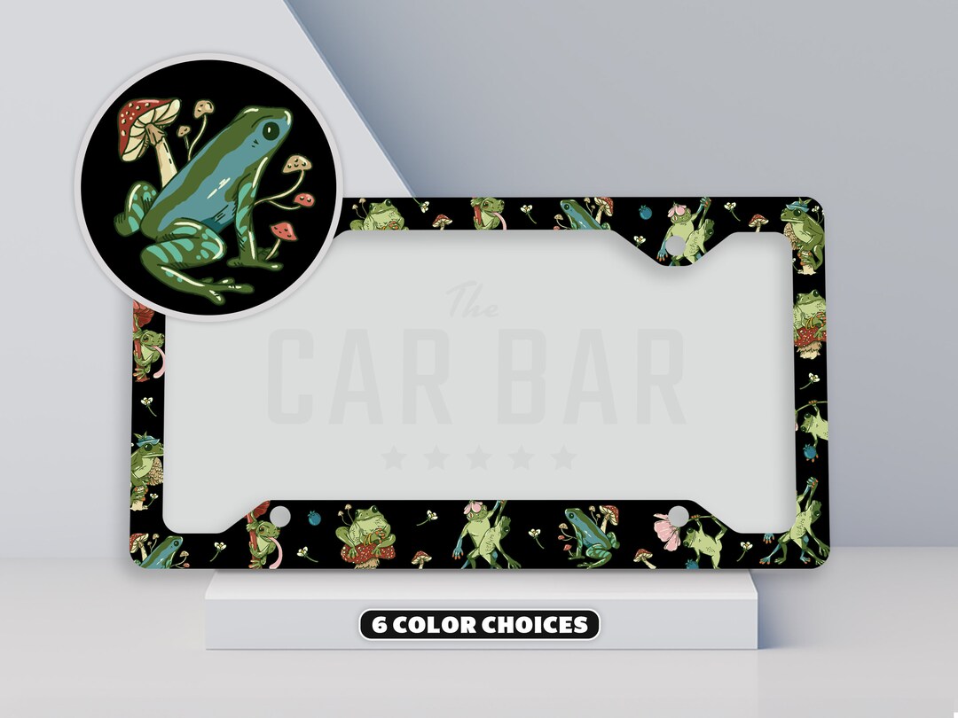 Frog License Plate Frame, Cute Cottagecore Frogs License Plate Cover ...