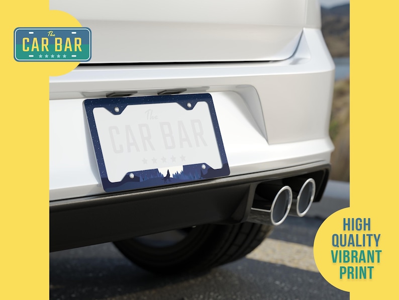 Howling Wolf License Plate Frame, Wolf Licence Plate Cover, Wolf Moon ...