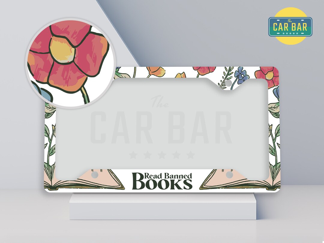 Read Banned Books License Plate Frame, Bookish Car Accessories for ...