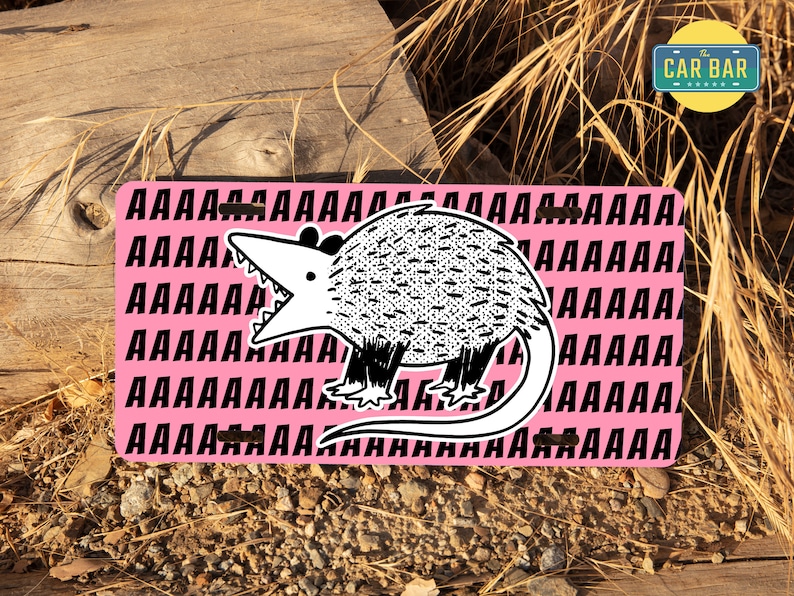 Funny Possum License Plate Screaming Opossum Car Decor Cute - Etsy