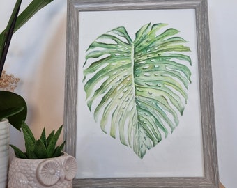 Watercolor Tropical Leaves Clipart, Hand Painted Monstera Leaves Jungle ...