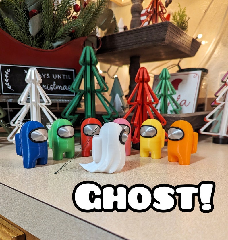Among Us Crewmate X7 Figures OR Ornaments Set Optional Emergency ...
