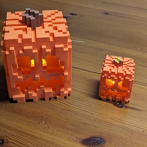 Minecraft Jack O Lantern 3D (with Tealight) - Etsy
