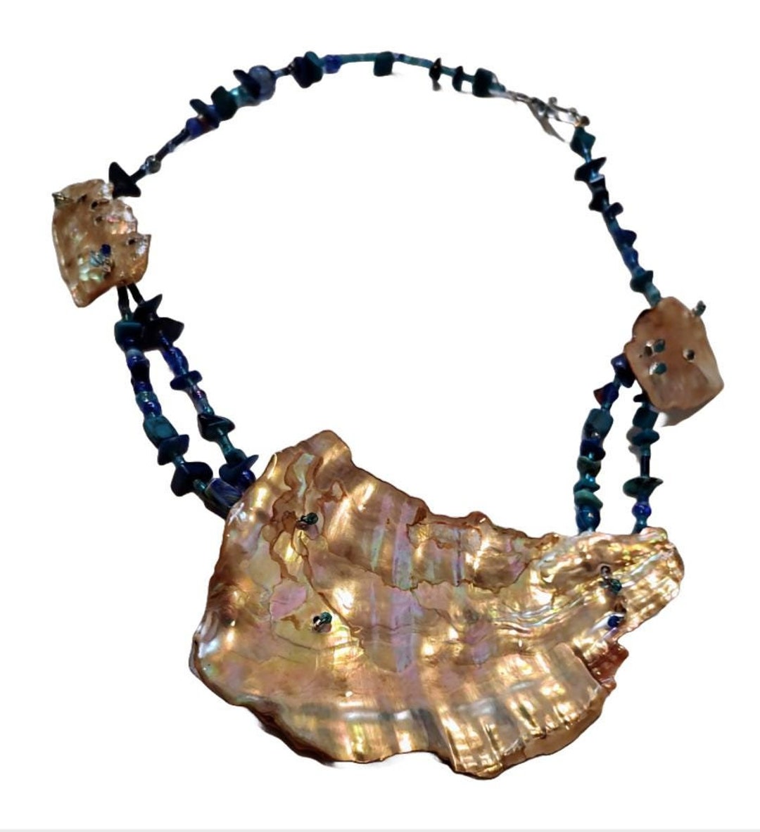 Ancient Beauty Unearthed: Native American Midden Abalone Necklace. A ...