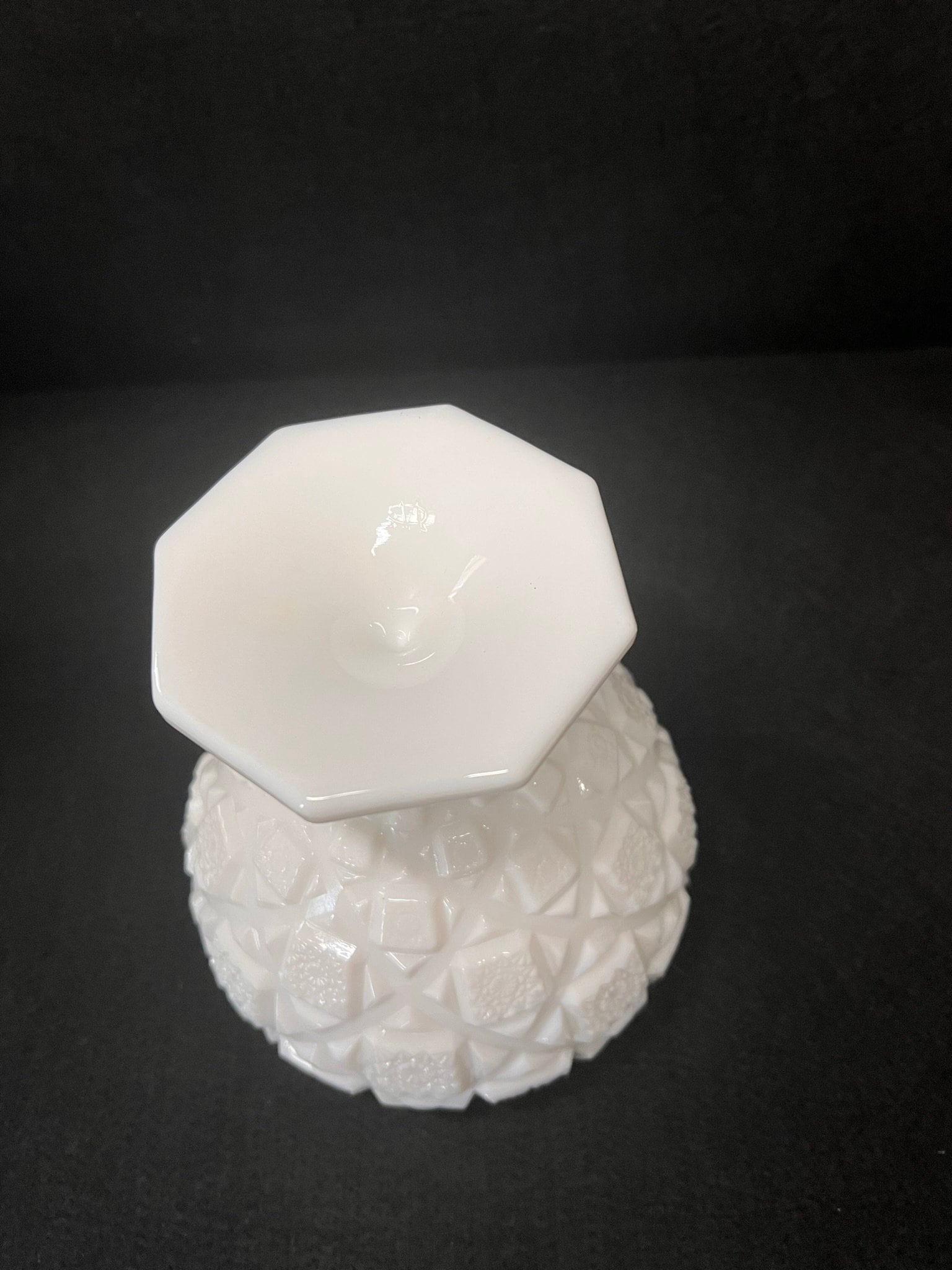 Vintage Westmoreland Old Quilt Milk Glass Compote Vase White Pedestal ...
