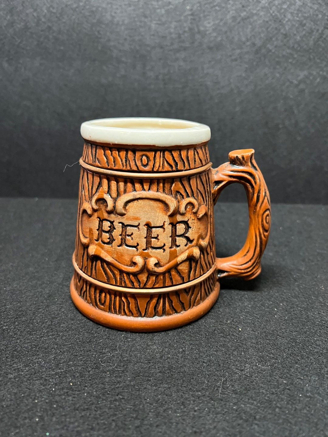 Porcelain Hand Painted Wood Grain Textured "beer" Mug / Stein 1970s - Etsy