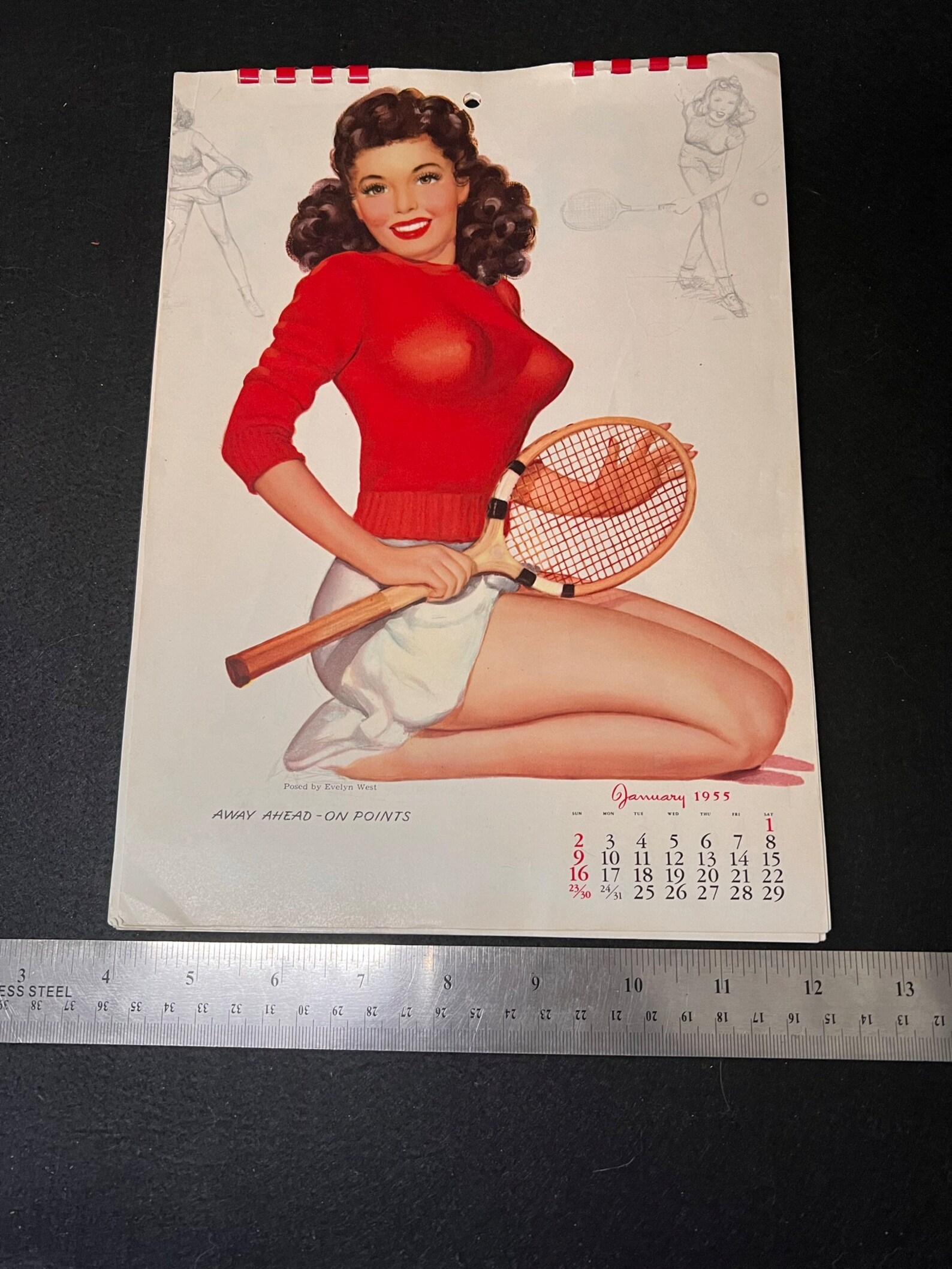 1955 Pinup Calendar Complete Evelyn West Great Condition Etsy