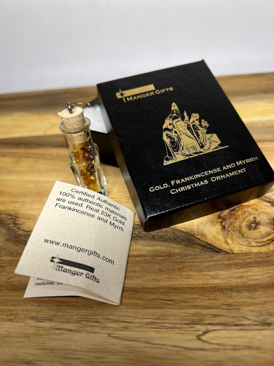 Gold, Frankincense, and Myrrh Ornament or Necklace, Certified 100% ...