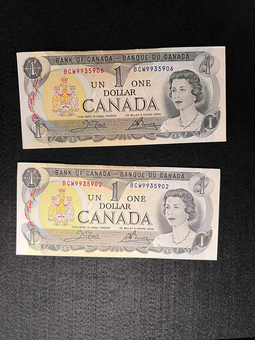 1973 Canada 1 One Dollar Canadian Uncirculated Banknote LOT OF 2. - Etsy