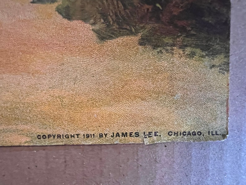 1911 James Lee, Chicago Ill. the Day is Done RARE FIND. 16x20 Beautiful ...