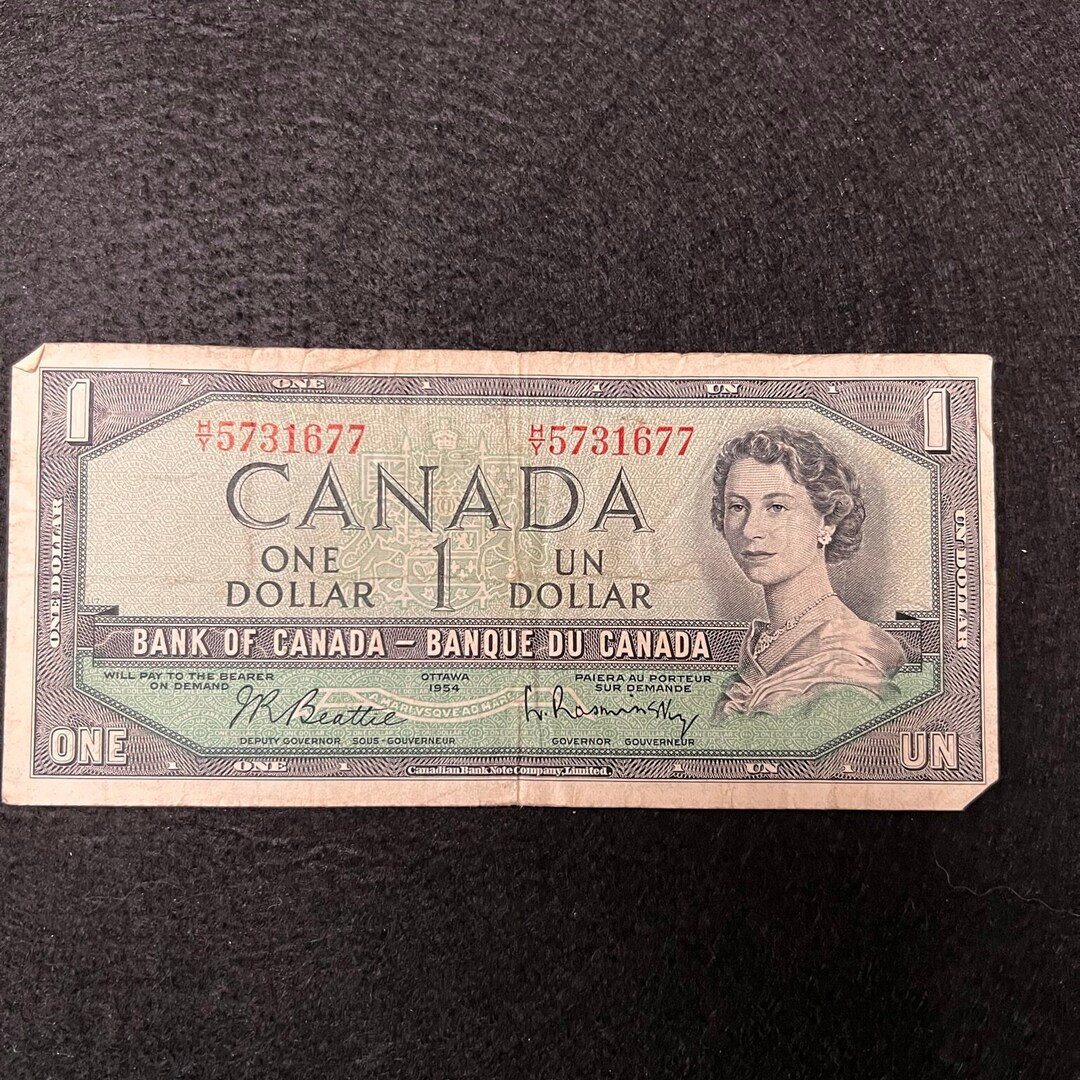 1954 Queen Elizabeth II, Dollar Bill ,canadian, Banknote - Etsy