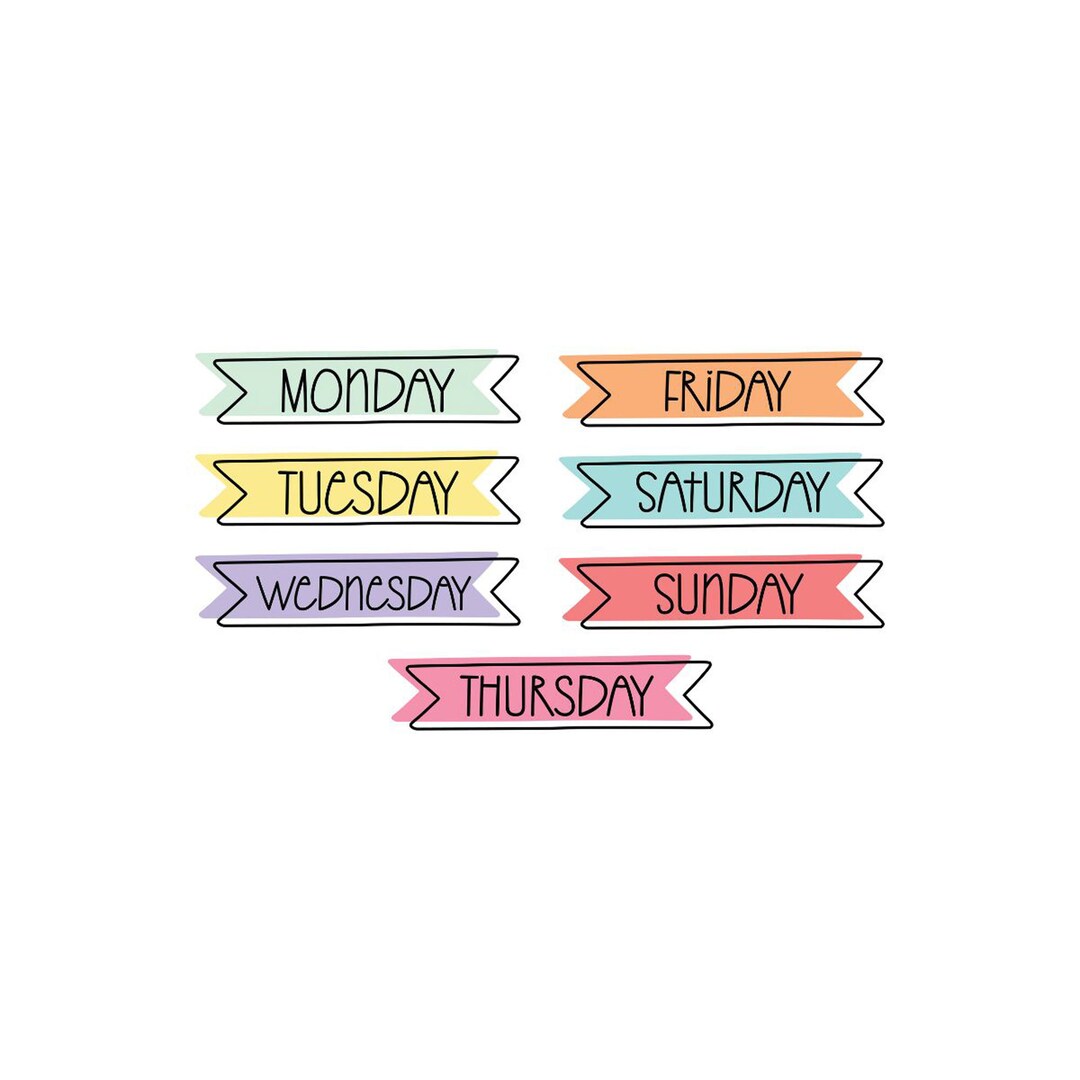 Planner Stickers Days of the Week Planner Stickers Days of - Etsy