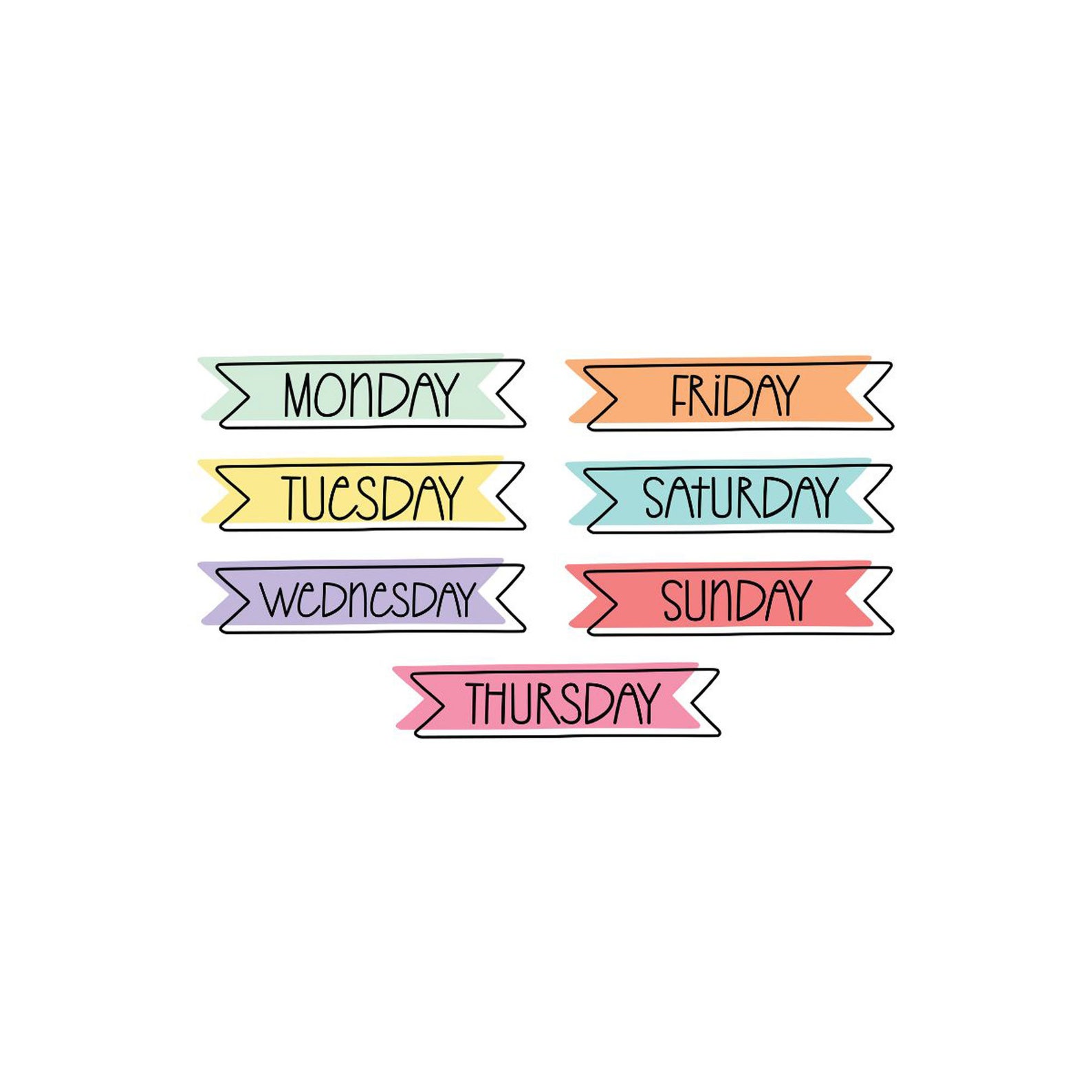 Planner Stickers Days of the Week Planner Stickers Days of - Etsy