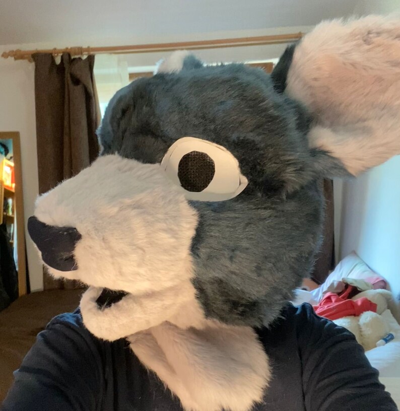 Blue and Gray Premade Fursuit Head and Tail - Etsy