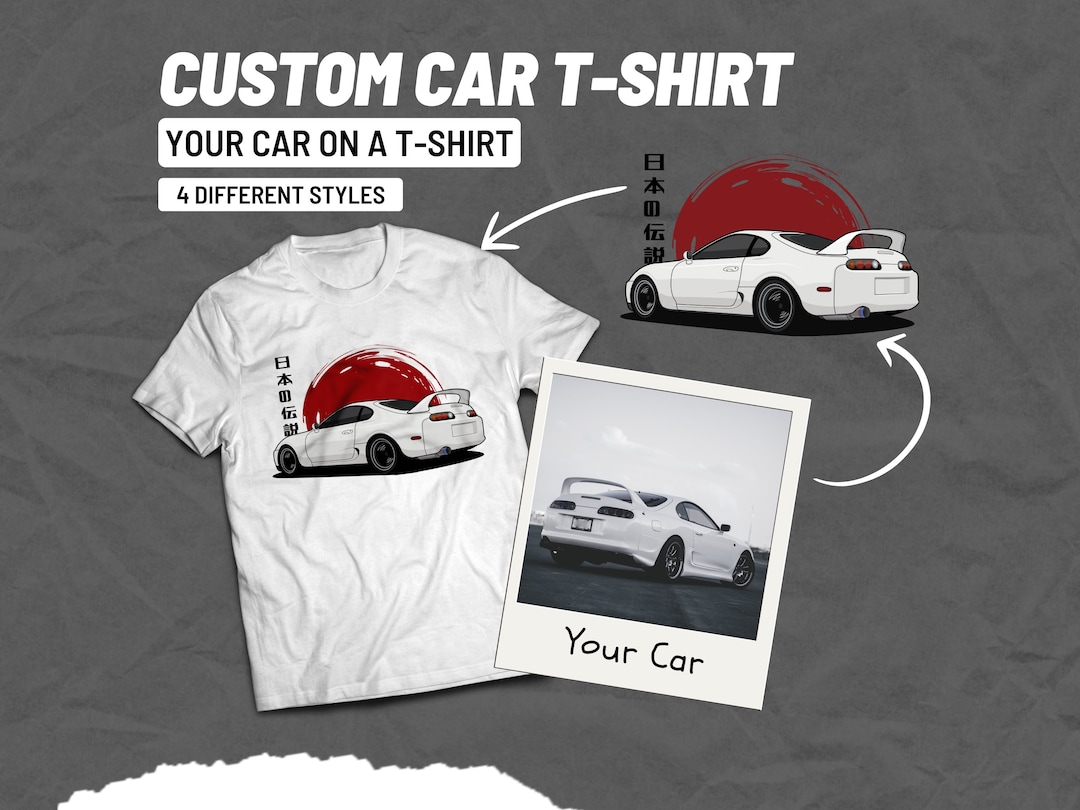 Custom Car T-shirt // Personalized Shirt of YOUR Car, Cartoon Car ...