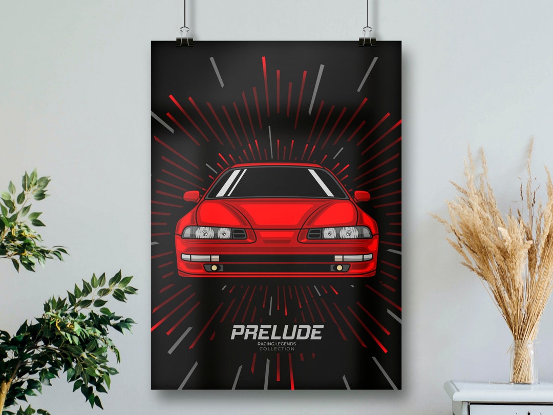 Red Prelude MK4 Poster // JDM Racing Automotive Apparel for Car Guys ...