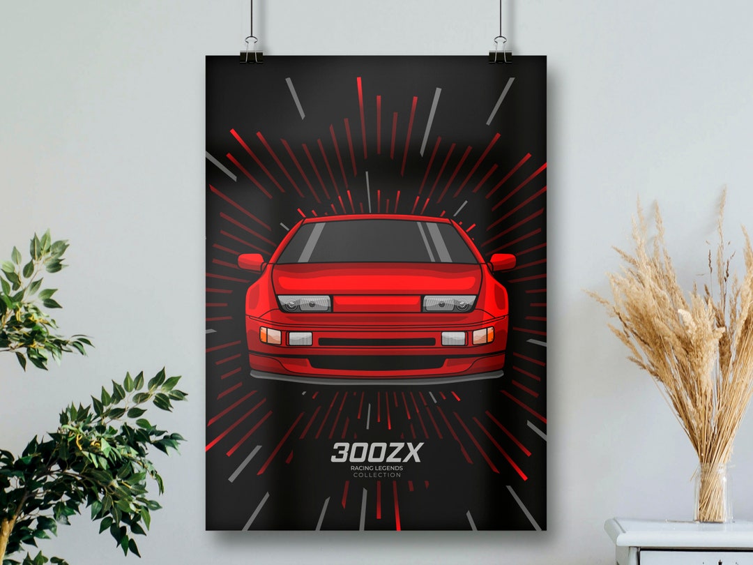 Red 300ZX Z32 JDM Poster // Fairlady Z Automotive Apparel for Car Guys ...