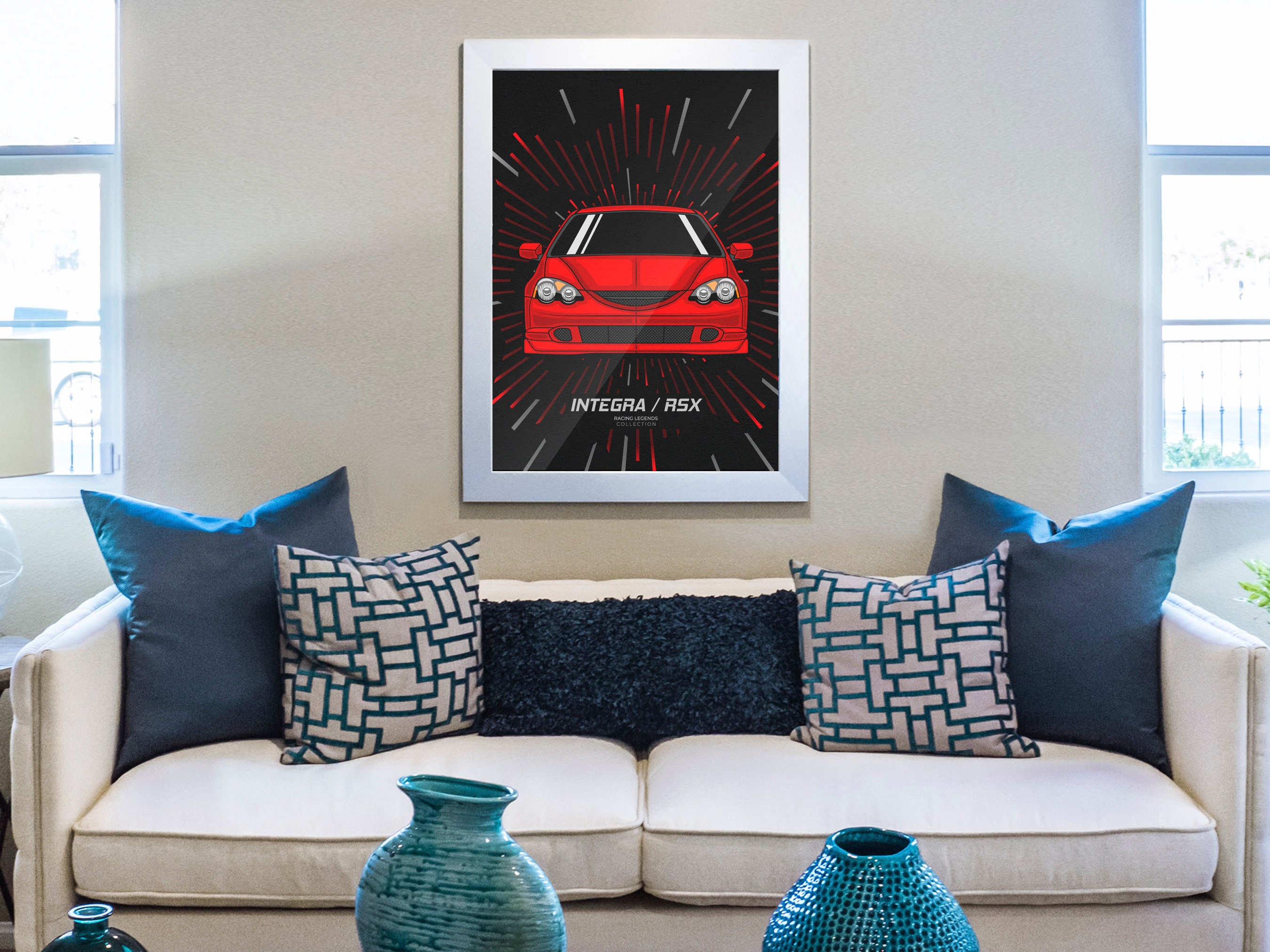 Red Integra DC5 RSX Poster // JDM Racing Automotive Apparel for Car ...