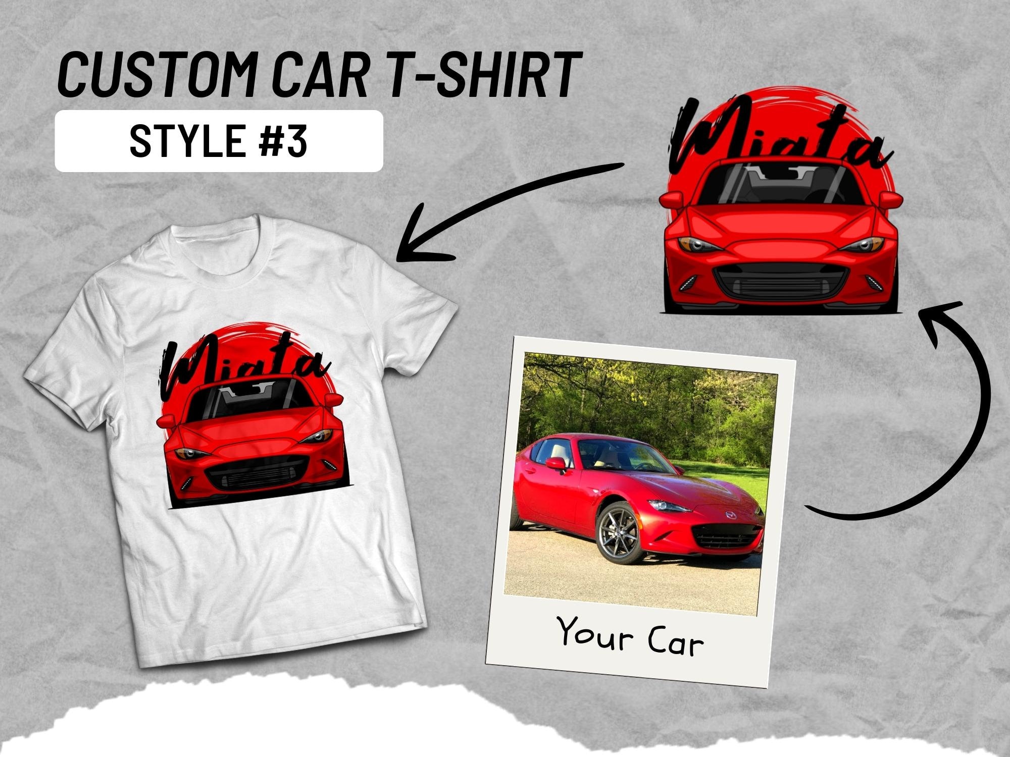 Custom Car T-shirt // Personalized Shirt of YOUR Car Cartoon - Etsy