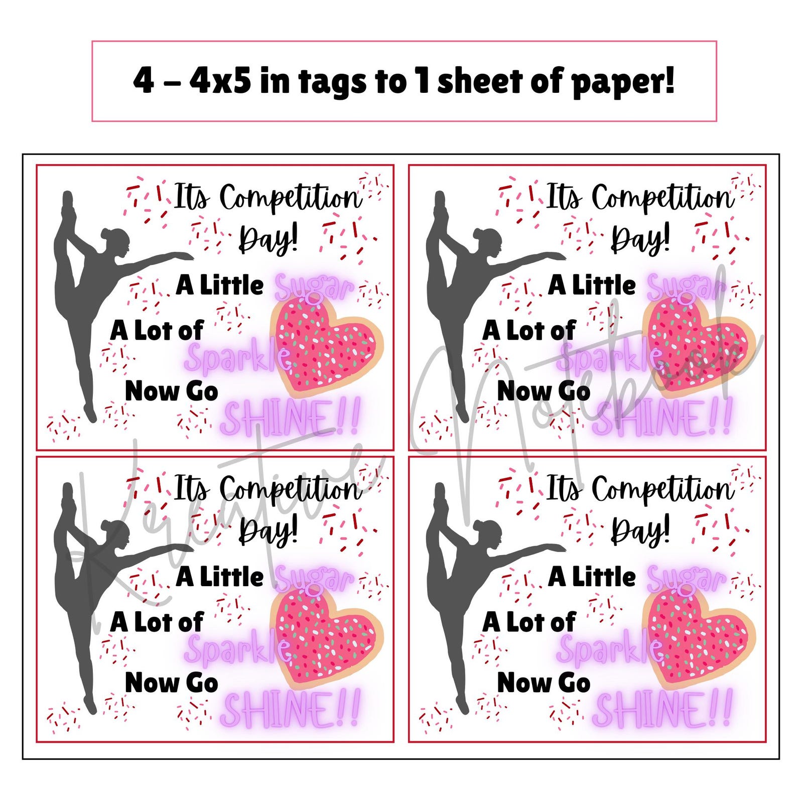 Dance Tag; Good Luck Tag for Dancer; Dance Your Heart Out Printable ...