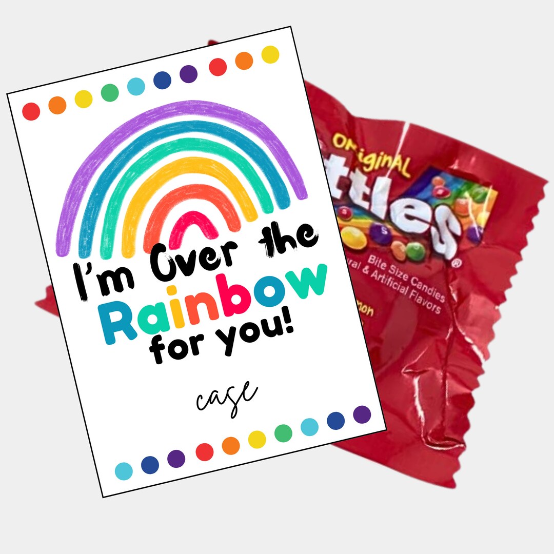 Im Over the Rainbow Valentine Tag, Printable Vday Tag for Kids ...