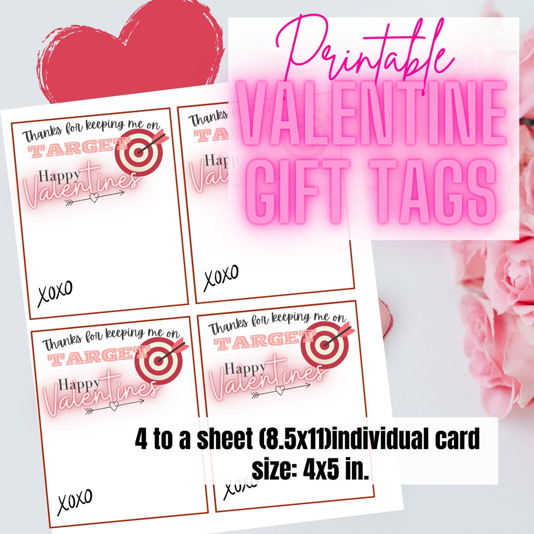 Valentines Printable Gift Card Holder, Target Valentine Tag, Teacher ...