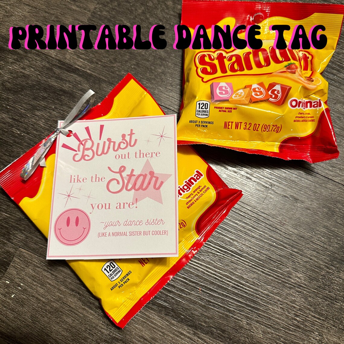 Dance Gift Tag, Dance Sisters Gift Tag, Burst Like a Star Dance Tag ...