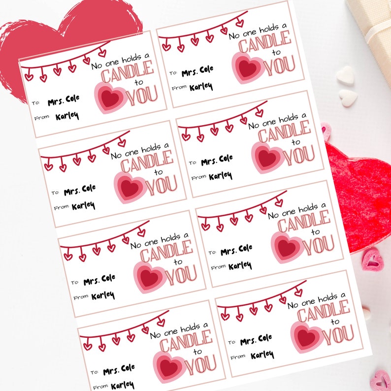 Teacher Valentine Tag, Printable Teacher Valentine, Teacher Gift ...