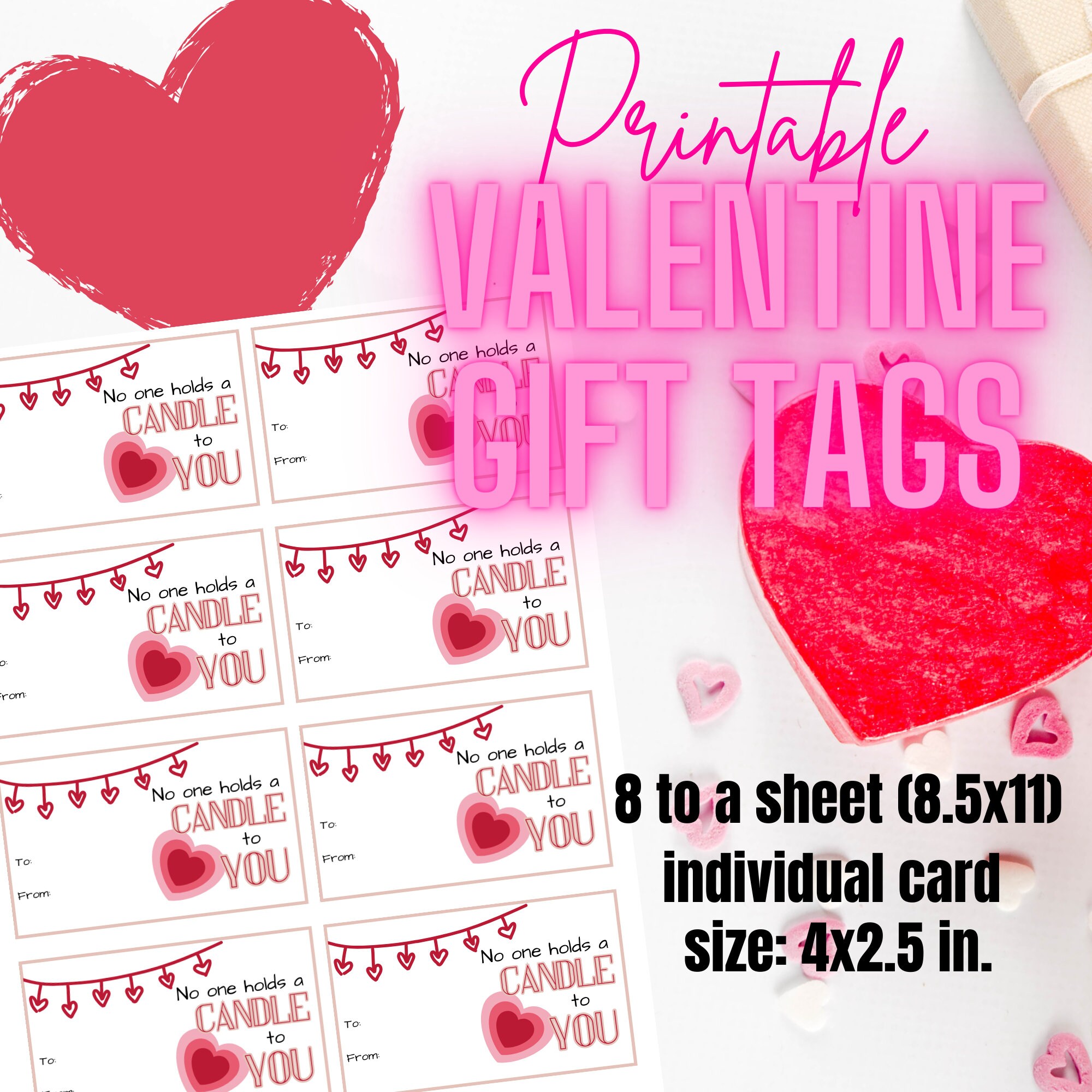 Teacher Valentine Tag, Printable Teacher Valentine, Teacher Gift ...