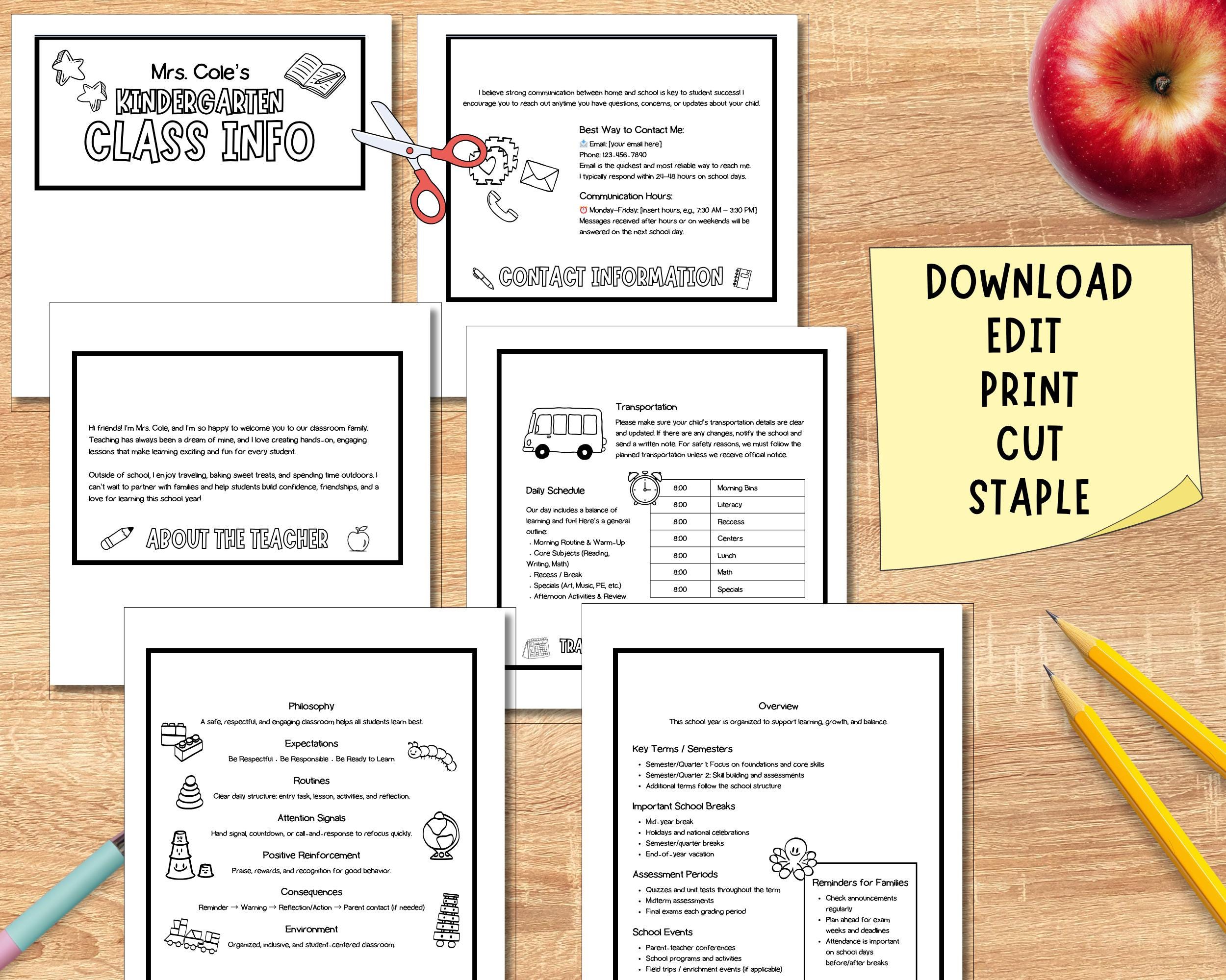 Editable Parent Flipbooktemplate Canva, Meet the Teacher Book Printable ...