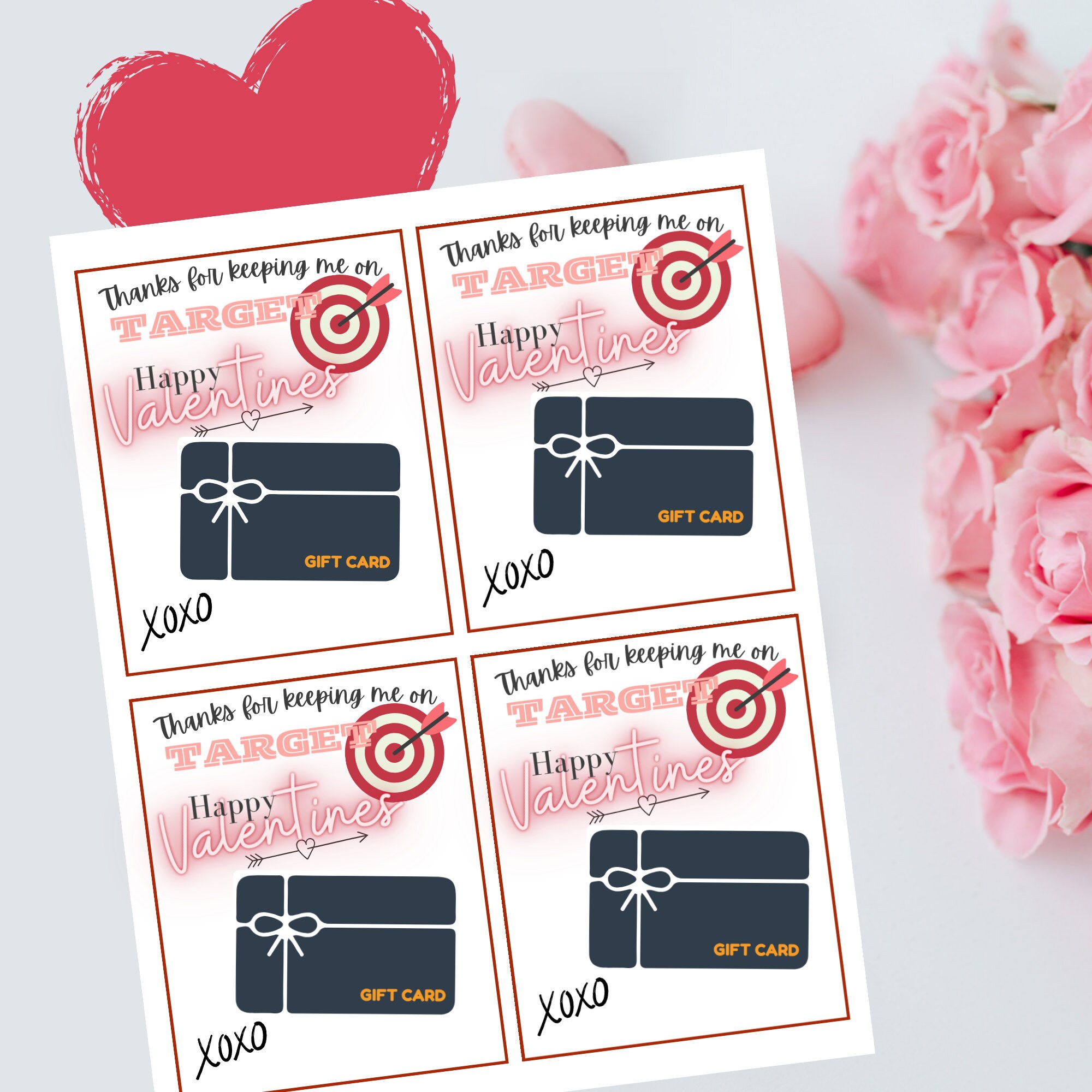 Valentines Printable Gift Card Holder, Target Valentine Tag, Teacher ...