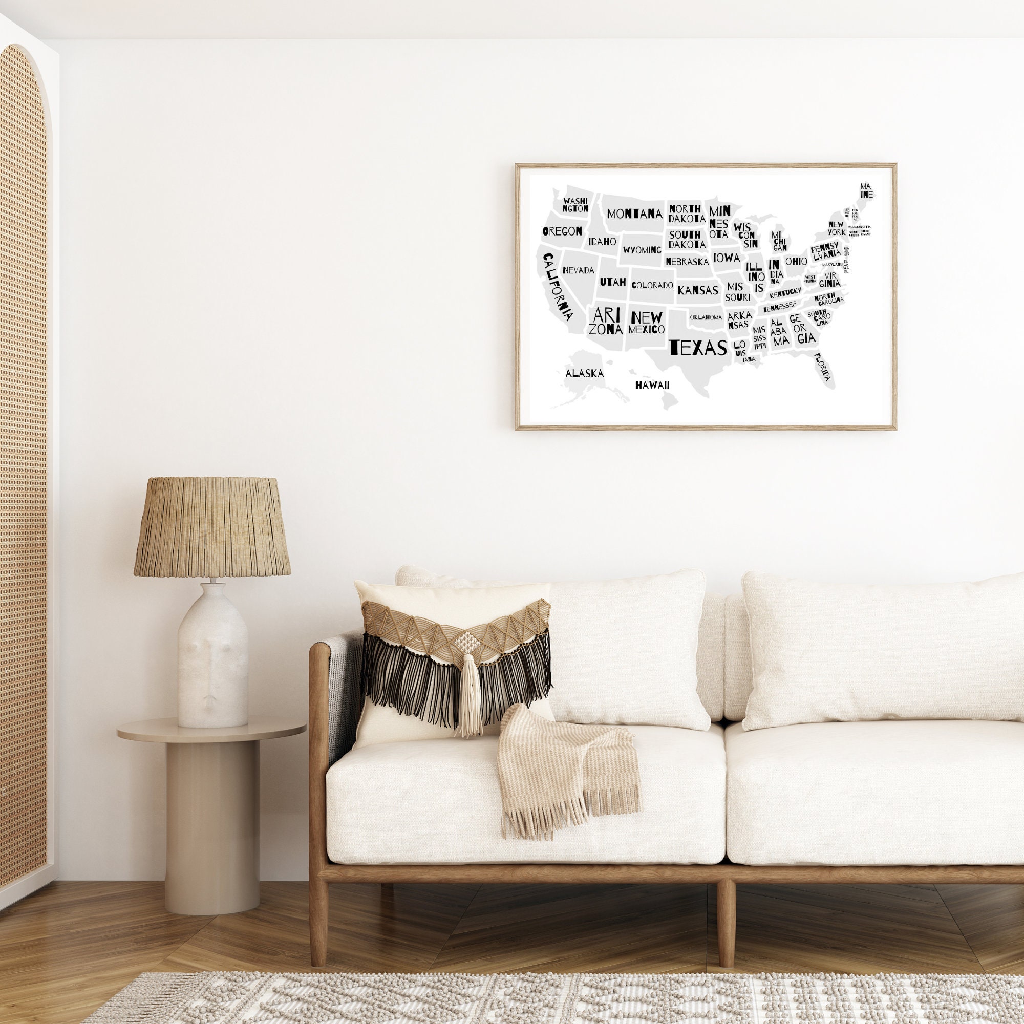 United States Map Digital Download, Printable Map of US, US Map Wall ...