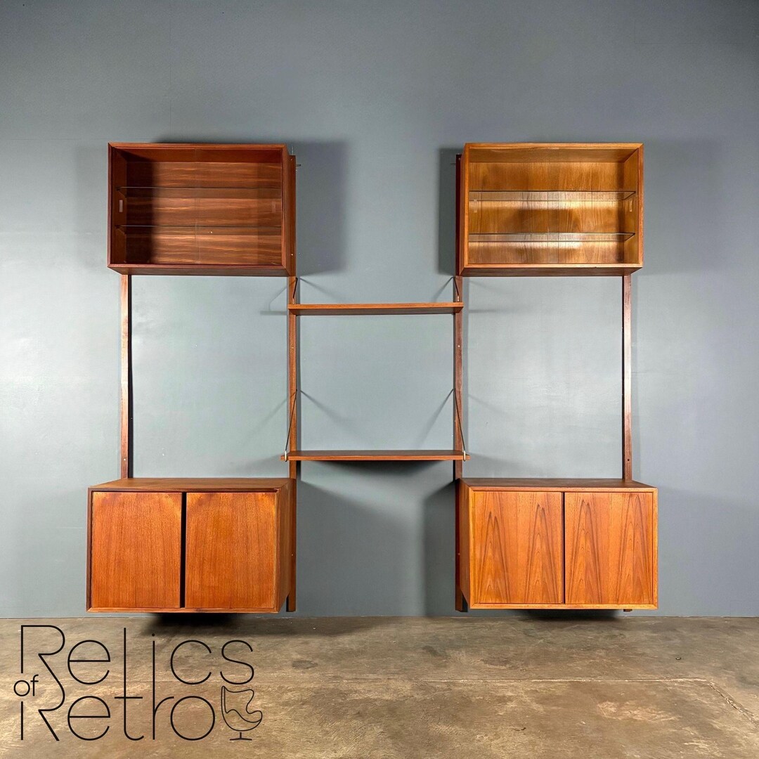 Mid Century Poul Cadovius Royal System Cado Large Teak Wall Unit ...