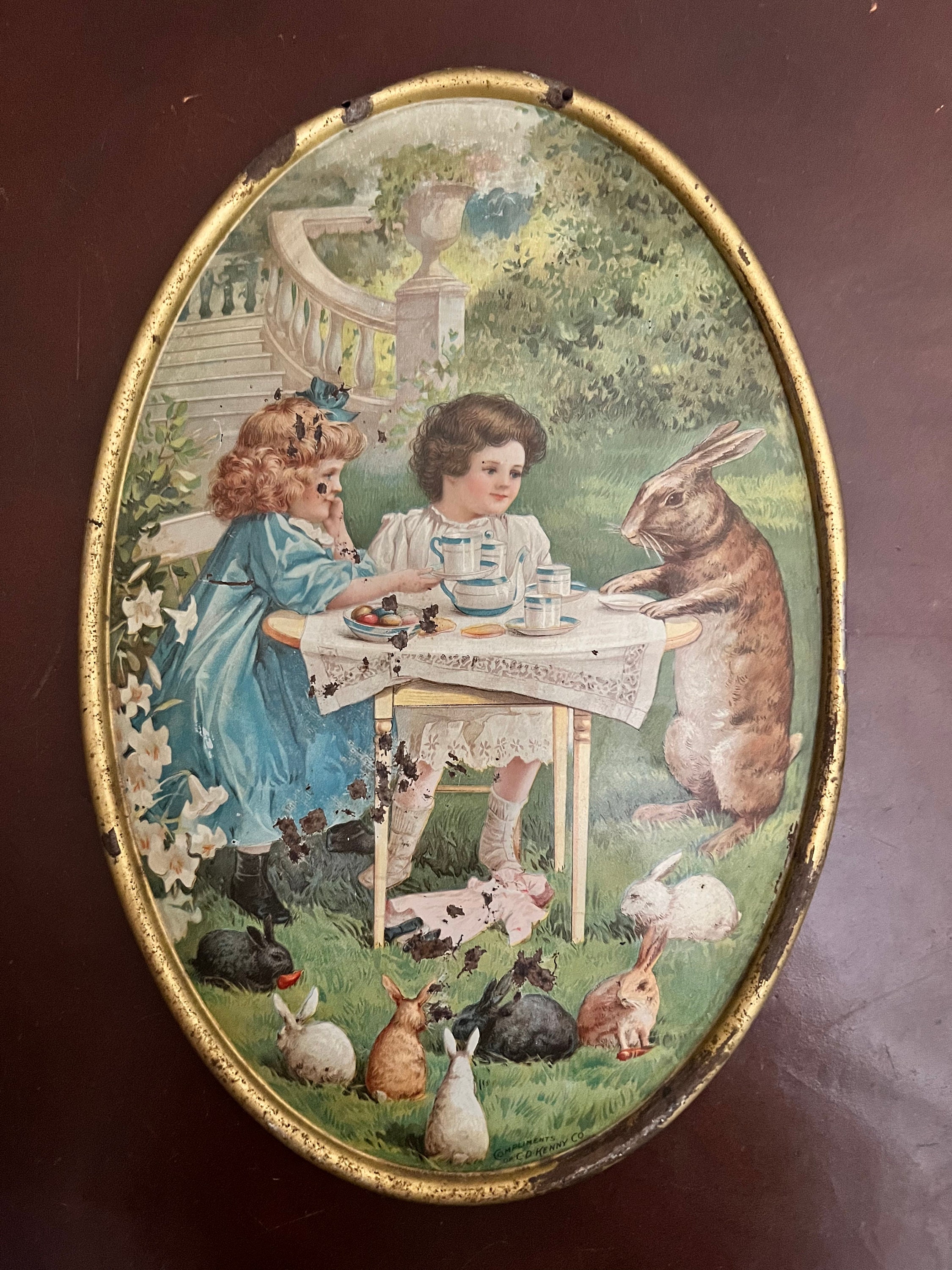Antique CD Kenny Tin Litho Victorian Wall Plaque - Etsy