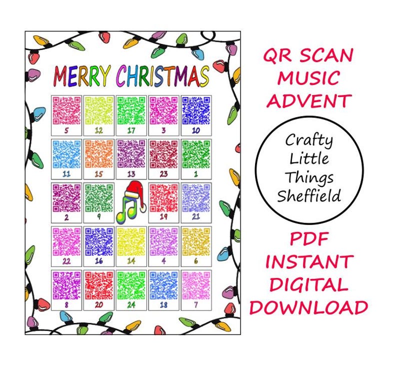 Instant Download Printable QR Code Christmas Countdown Playlist Modern ...