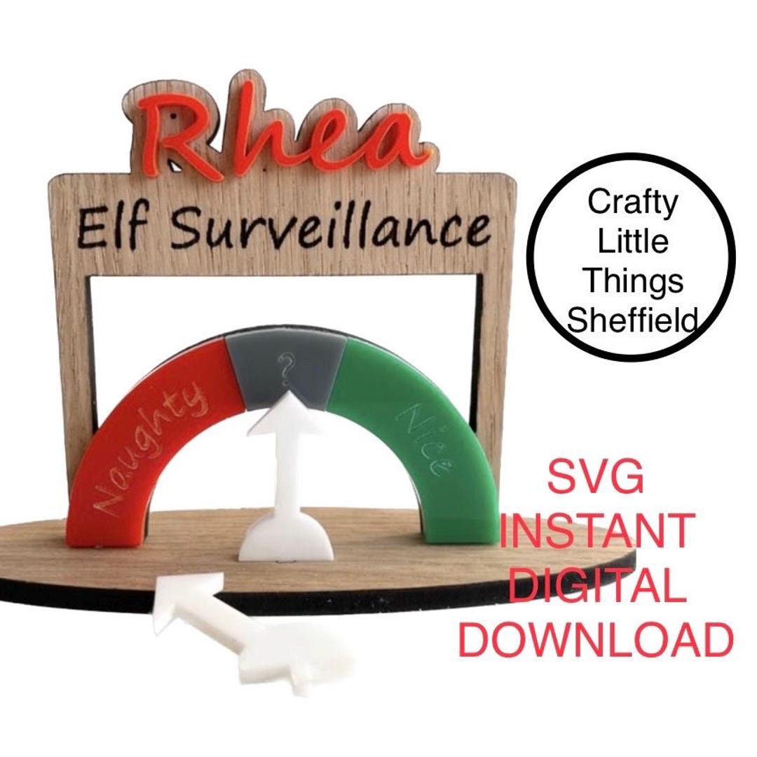 SVG Elf Surveillance Behaviour Tracker Personalized Christmas Naughty ...