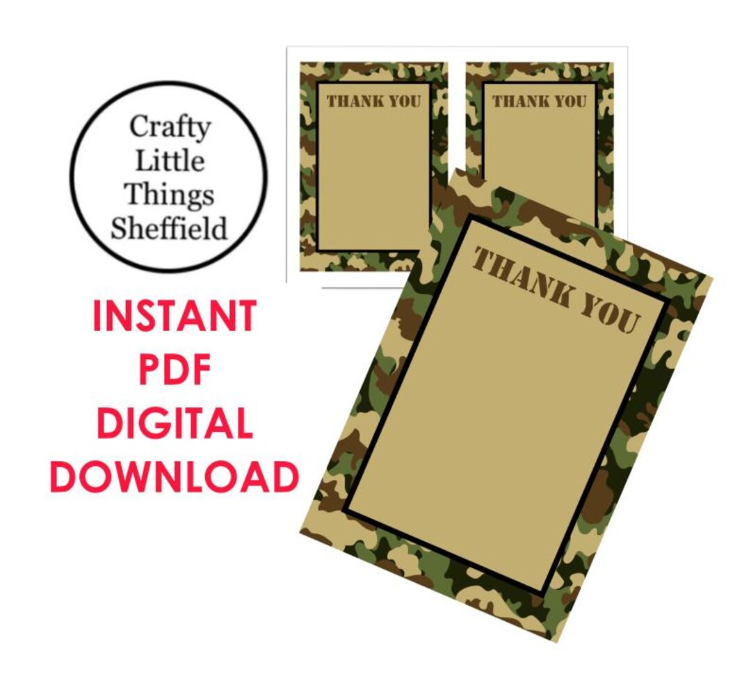 PDF Army Ration Thank You Soldier Military Birthday Camo Party ...