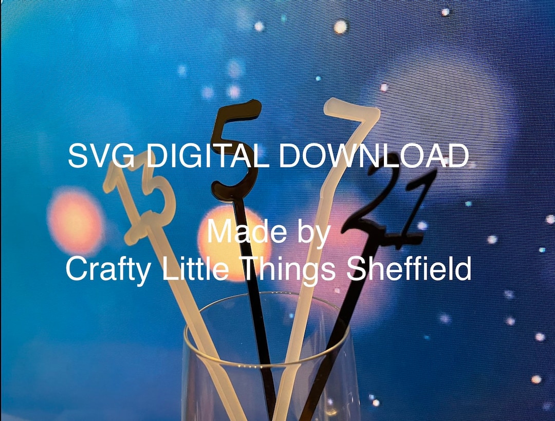 SVG DIGITAL Cocktail Swizzle Sticks Number 0 1 2 3 4 5 6 7 8 9 13 21 30 ...